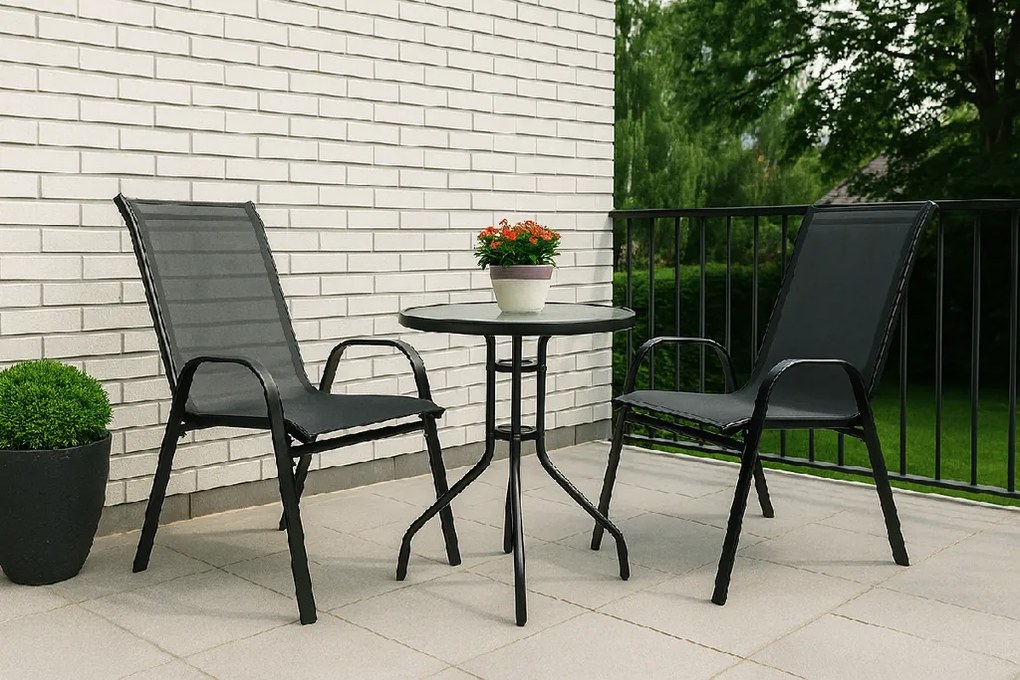 TRENDIE Sestava zahradního nábytku - 2 židle a stůl 60cm kulatý