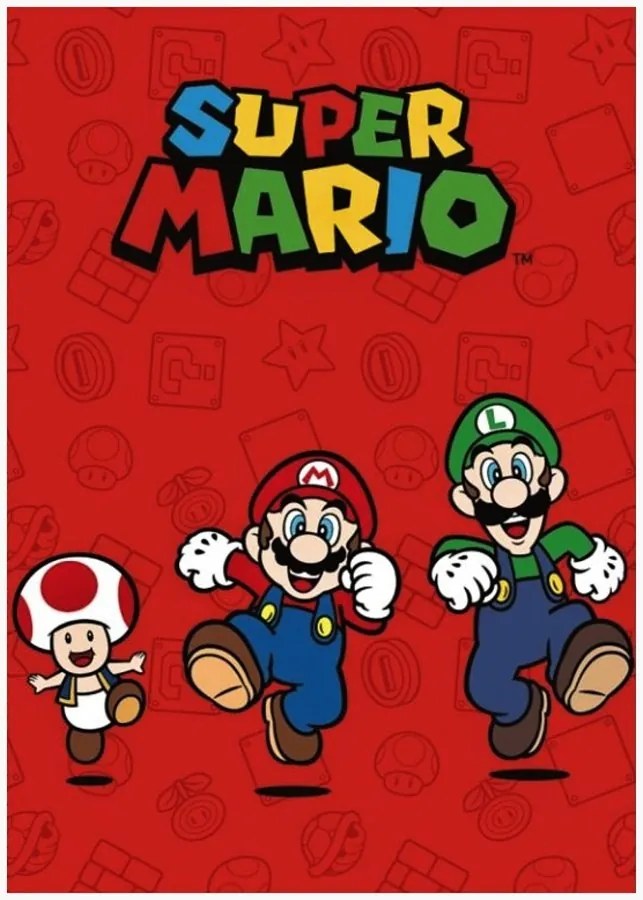 Fleecová deka Super Mario &amp; Luigi &amp; Toad - 100 x 140 cm