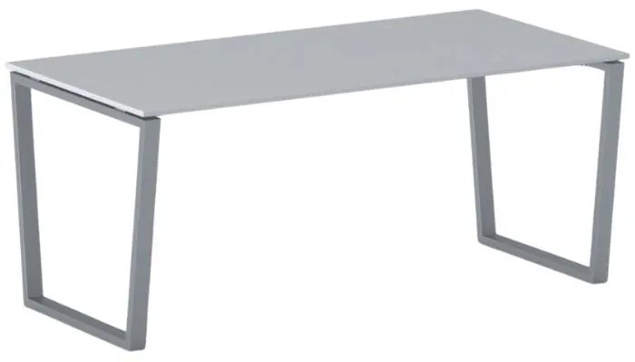Kancelářský stůl PRIMO IMPRESS, 180x90 cm, šedostříbrná podnož, šedá
