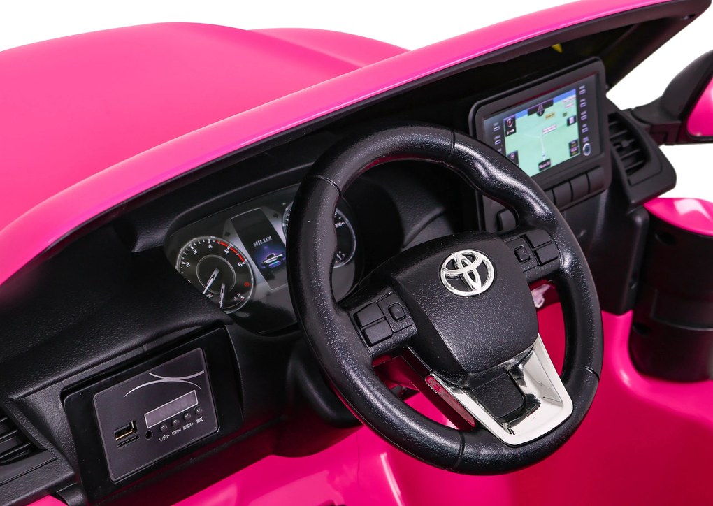 Ramiz Elektrické auto Toyota Hilux pro děti růžové + pohon 4x4 + dálkové ovládání