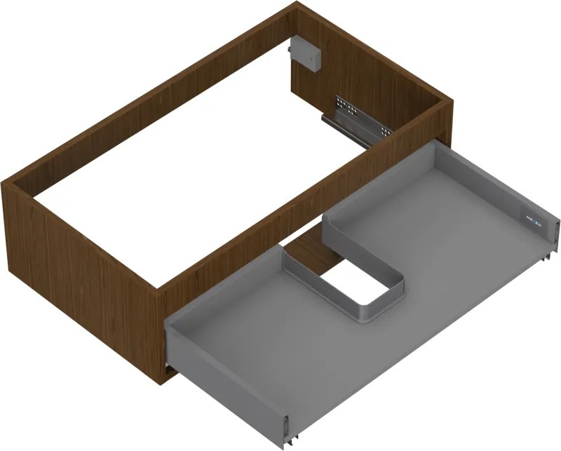 Mexen Box-A, závěsná skříňka 80 cm, 1 zásuvka, ořech, 91AX0-0800-235-1-86