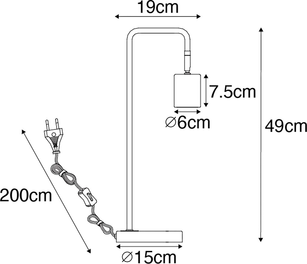 Chytrá stolní lampa mosazná nastavitelná včetně WiFi GU10 - Jav