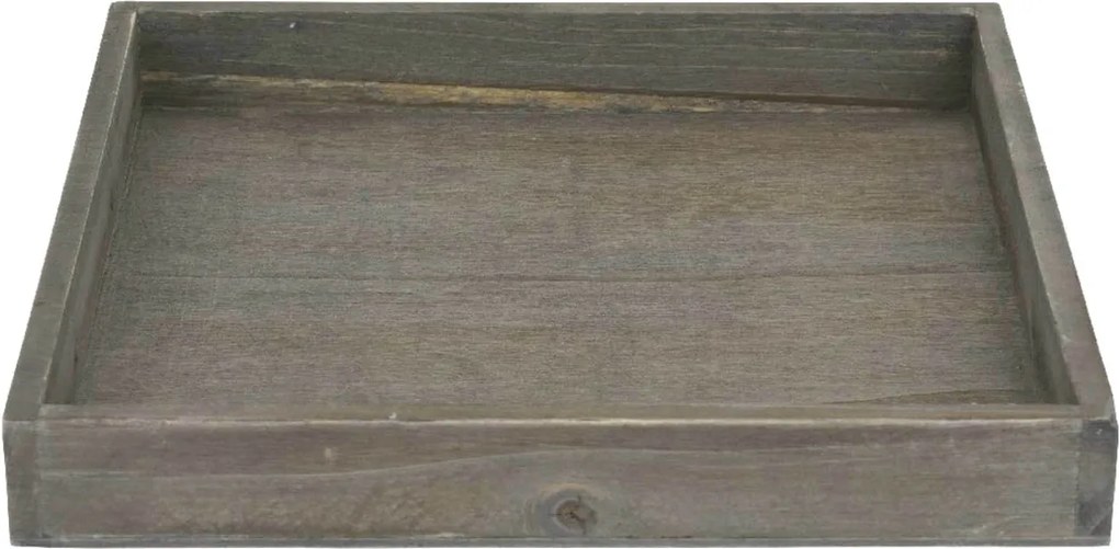 Tác dřevěný hnědý s patinou 30x30 cm