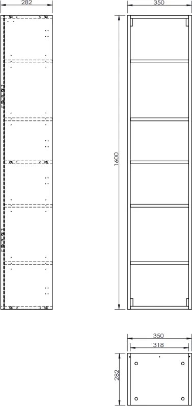 Mexen Orio, koupelnový stolek 35 cm, 2 dvířka, bílá lesklá, 91A11-03016-2-BF00