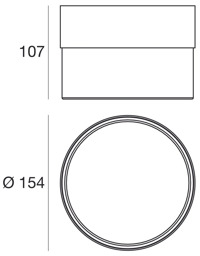 Linea Light Crumb, černé moderní stropní svítidlo, 15W LED 3000K, prům. 15,4cm