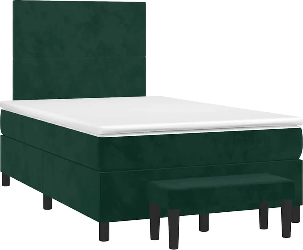 Box spring postel s matrací tmavě zelená 120 x 200 cm samet 3137716
