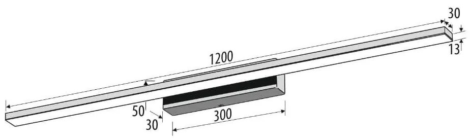 DŘEVOJAS nástěnné LED osvětlení TAPI, 1200 mm, chrom, 001193