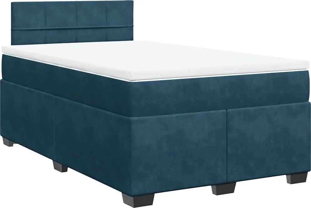 Box spring postel s matrací modrá 120 x 200 cm samet 3288586