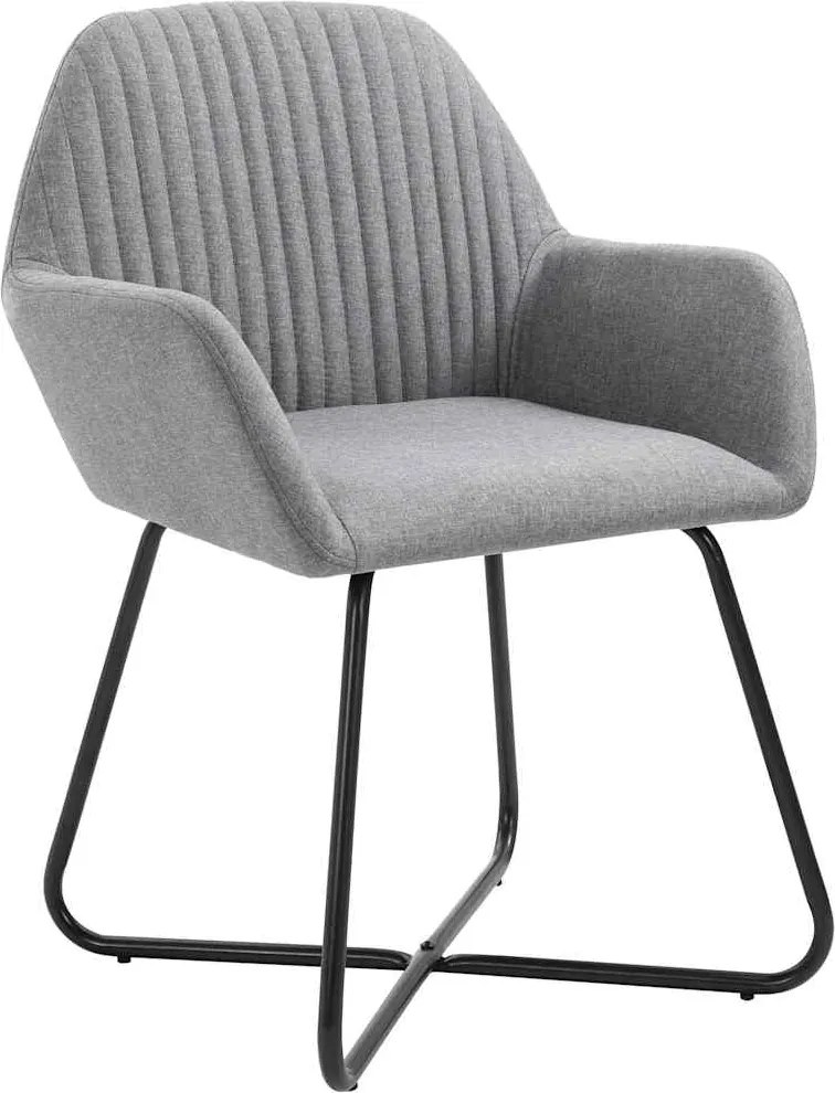 Jídelní židle 4 ks světle šedé textil 277094