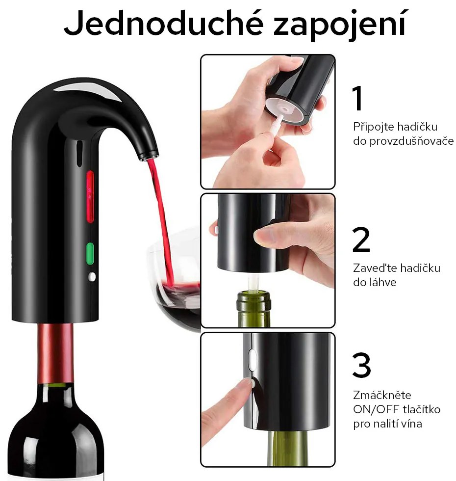 Bezdoteku Elektrický aerator provzdušňovač vína AERO