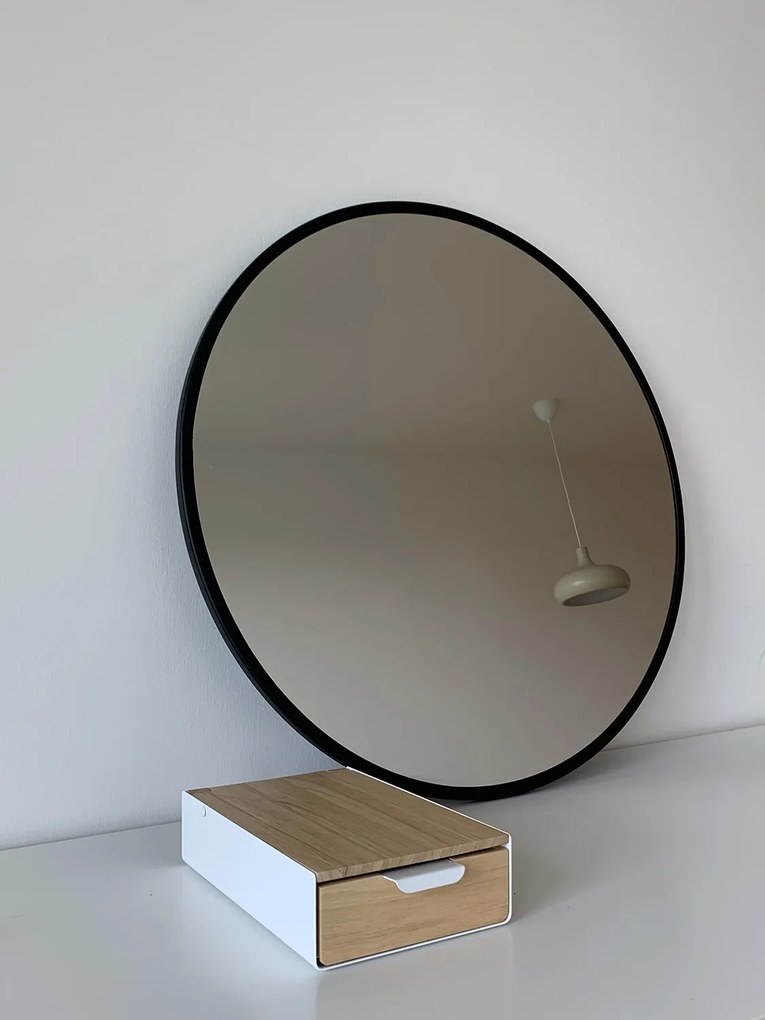 Villa Collection, Nástěnné kulaté zrcadlo Mirror Black 50 cm | černá