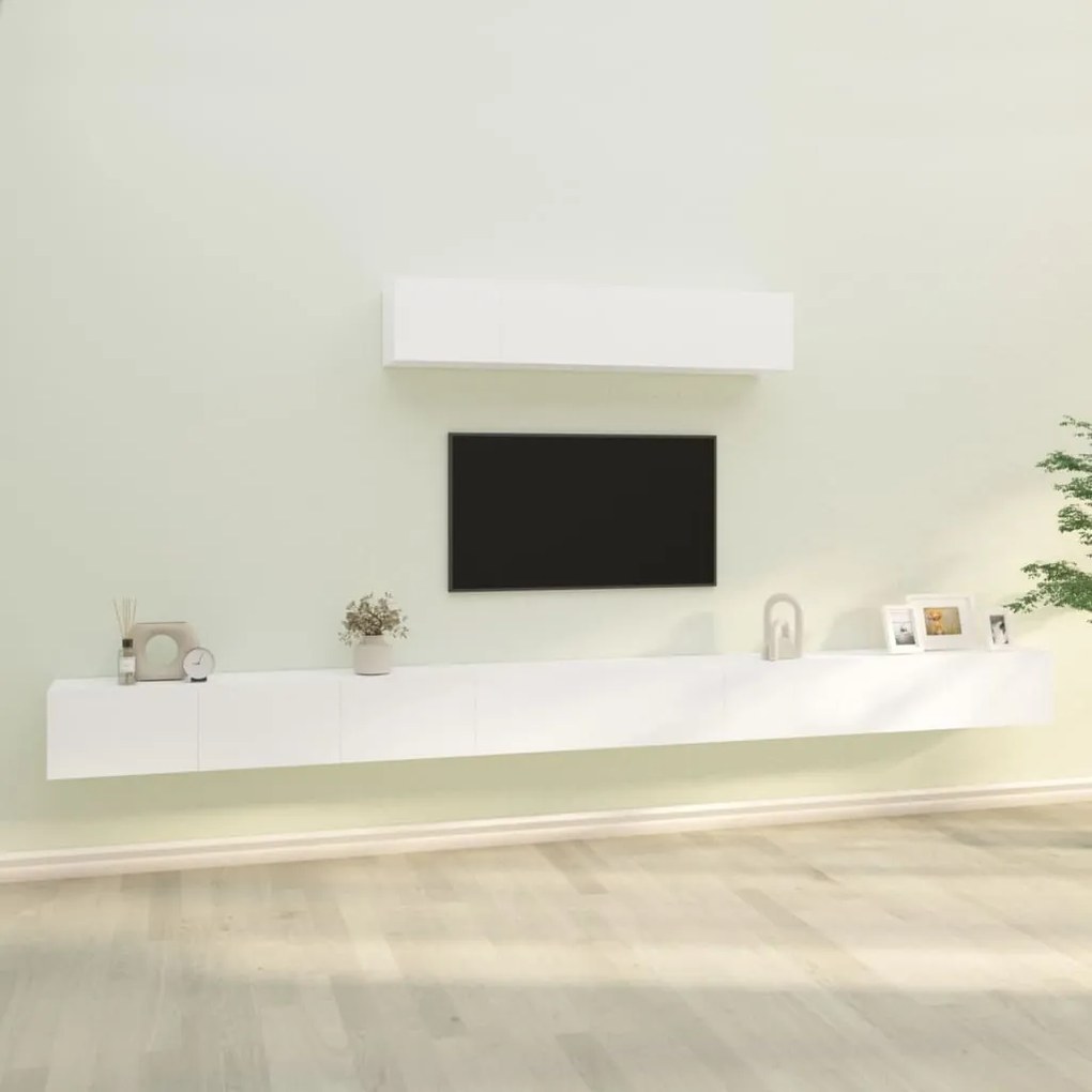 6dílný set TV skříněk bílý kompozitní dřevo 3114606