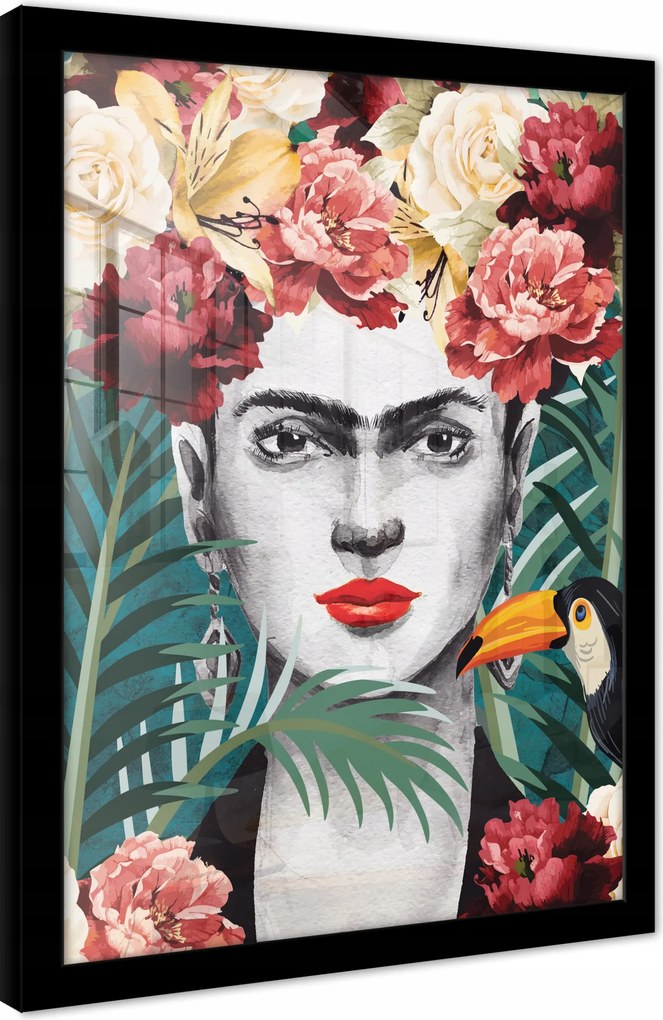 Obraz Na Zeď V Rámu Plakát Obývací Pokoj Ložnice Žena Frida Kahlo 70x50