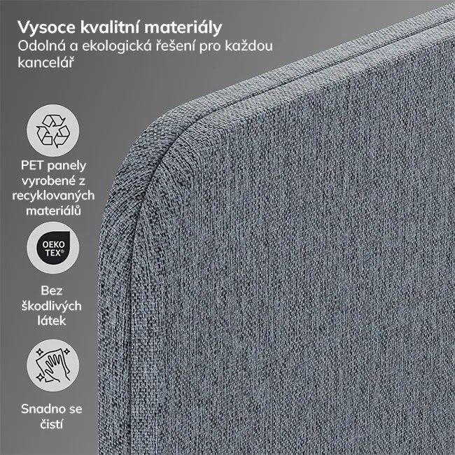 Kancelářská akustická zástěna Carbon fog, 260/145 cm: SADIE