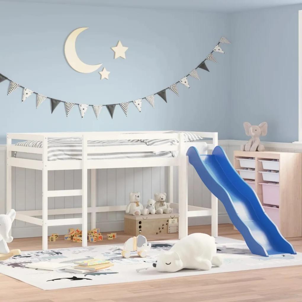 Dětská patrová postel se skluzavkou bílá 90x200 cm borové dřevo,  835908