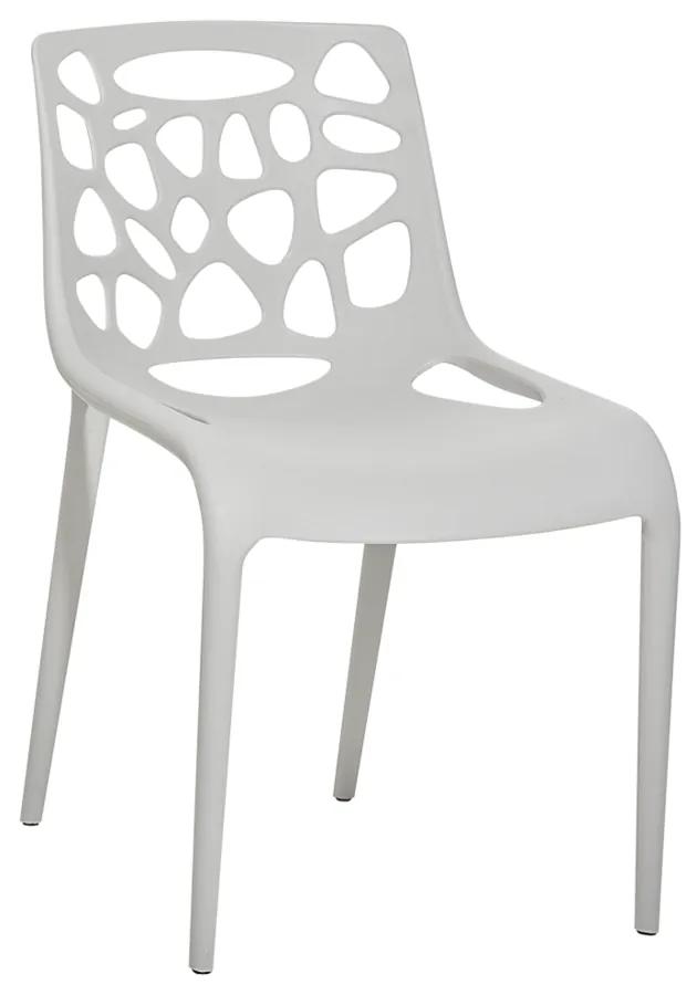 Světle šedá plastová jídelní židle - MORGAN