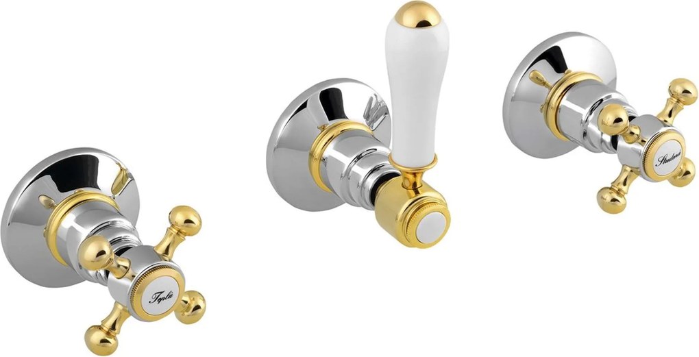 Sapho Reitano Rubinetteria Antea - Sprchová baterie pod omítku pro 2 spotřebiče, chrom/zlato SET305-102