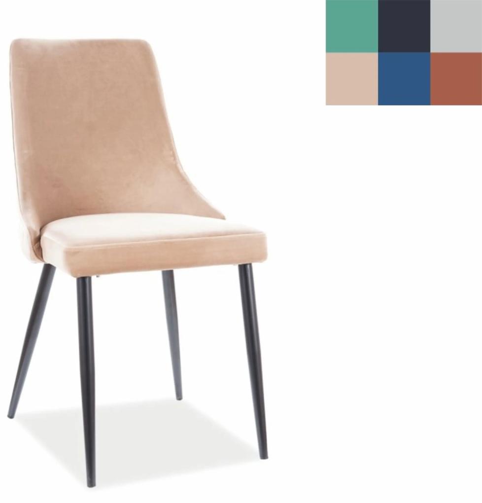 SIGNAL Jídelní židle - PIANO B Velvet, různé barvy na výběr Čalounění: béžová (Bluvel 28)