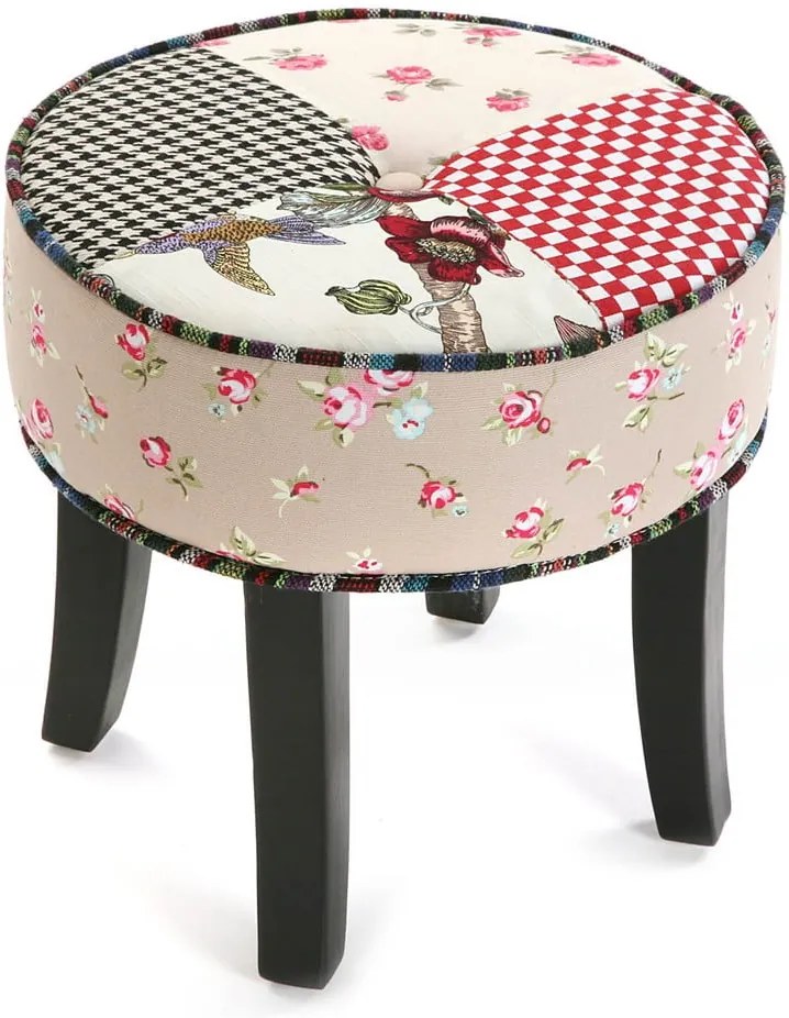 Taburetka Versa Romantic Patchwork, ø 35 cm
