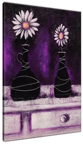 Ručně malovaný obraz Kopretinové fialové trio 70x100cm RM2470A_1AB
