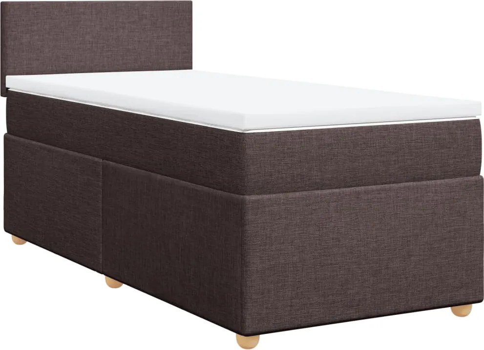 Box spring postel s matrací tmavě hnědá 90x190 cm textil 3286531
