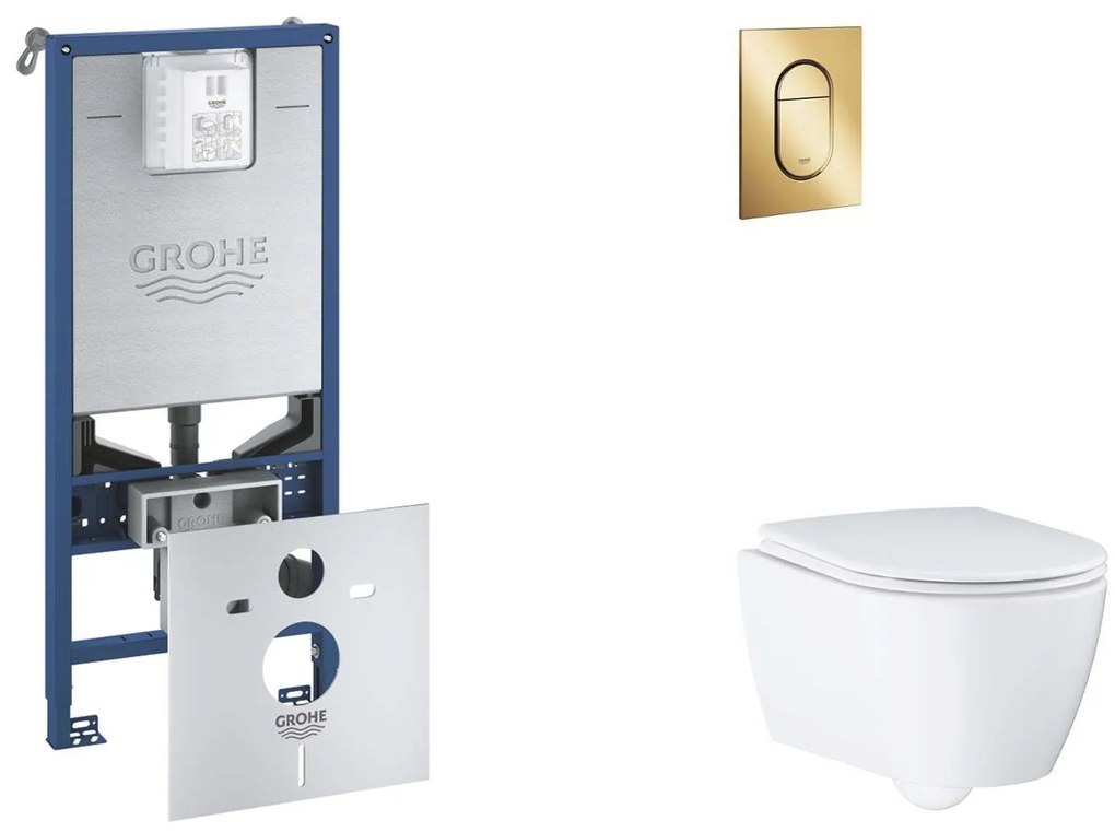 Grohe Rapid SLX - Set předstěnové instalace, klozetu, sedátka SoftClose a tlačítka Arena Cosmopolitan S, Cool Sunrise SANI11BB4120