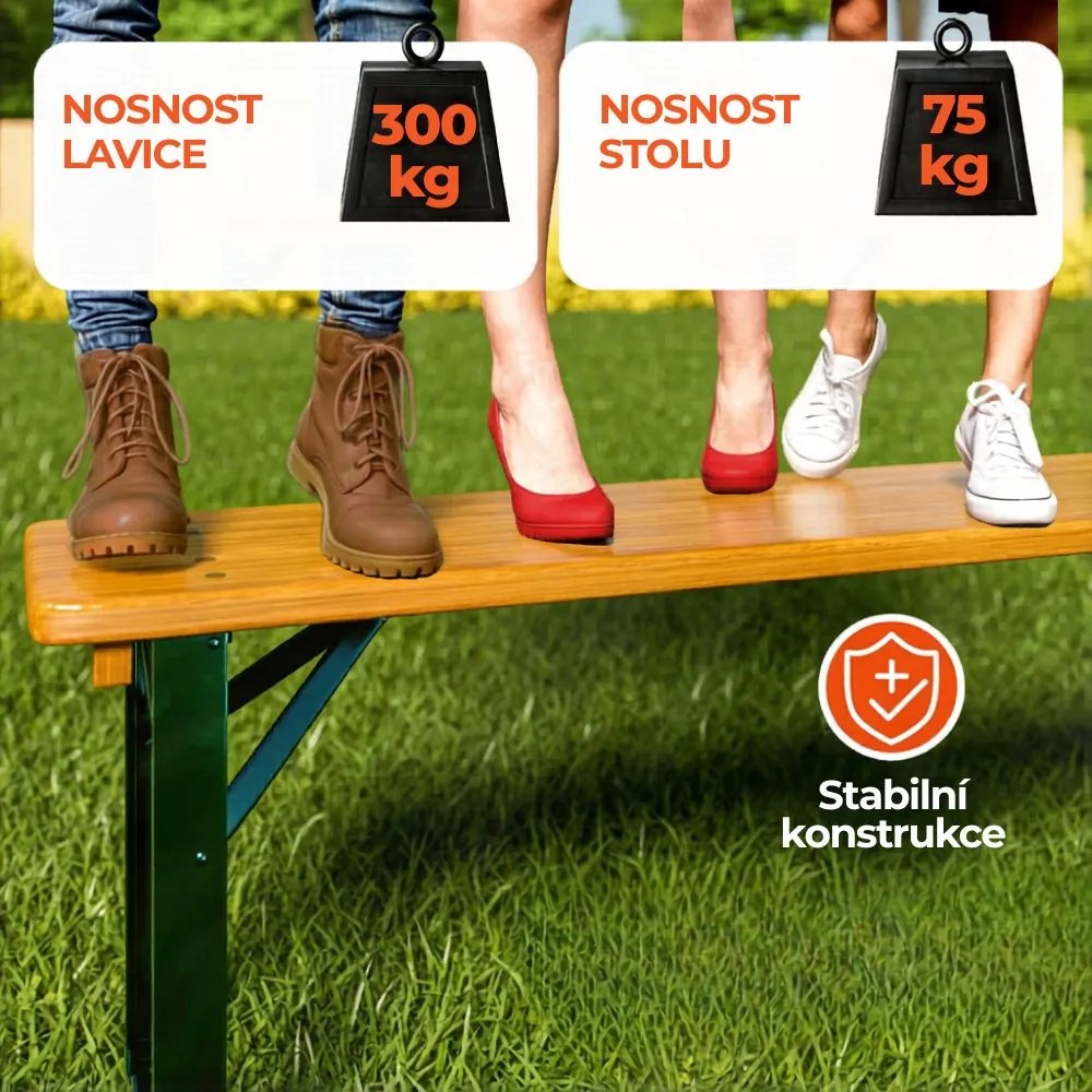 Pivní set KLASIK, 170cm, přírodní hnědá Casaria