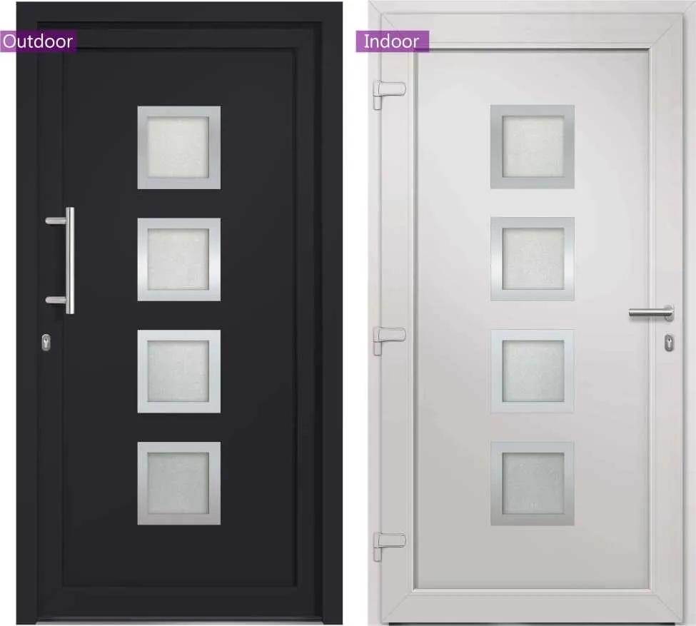 vidaXL Vchodové dveře bílé 98 x 190 cm [279176] Barva: antracitová zvenku / bílá uvnitř