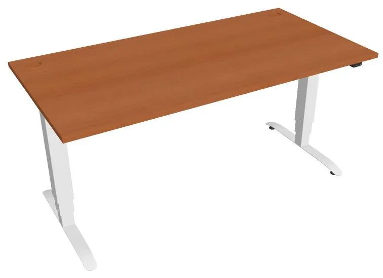 Elektr. nastavitelný stůl 160x80 - HOBIS MOTION MS 3 1600 Dekor stolové desky: třešeň, Barva kovové podnože: bílá