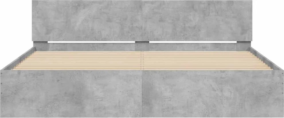Rám postele s čelem betonově šedý 180 x 200 cm 3207465