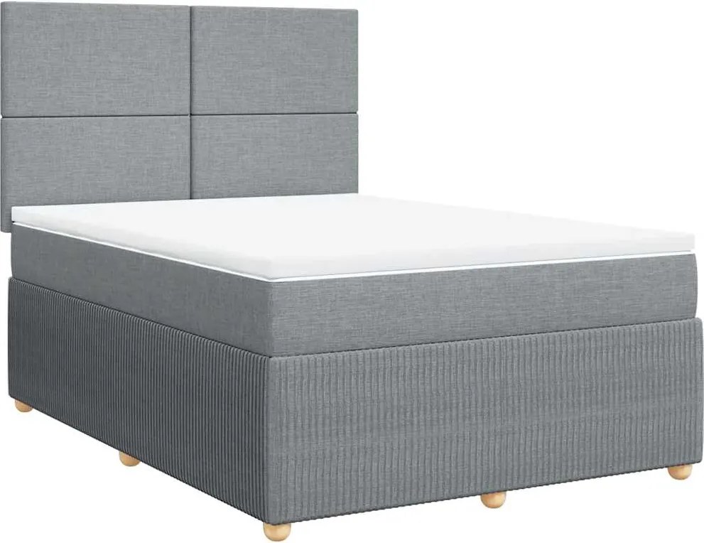 Box spring postel s matrací světle šedá 140 x 190 cm textil 3294344