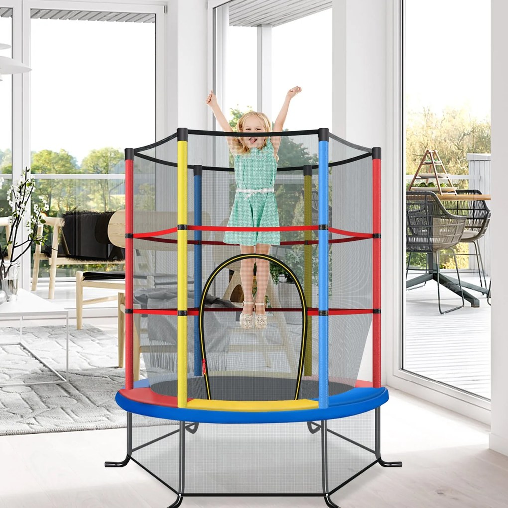 Costway Zahradní trampolína Ø165 cm s ochrannou sítí trampolína do 135 KG
