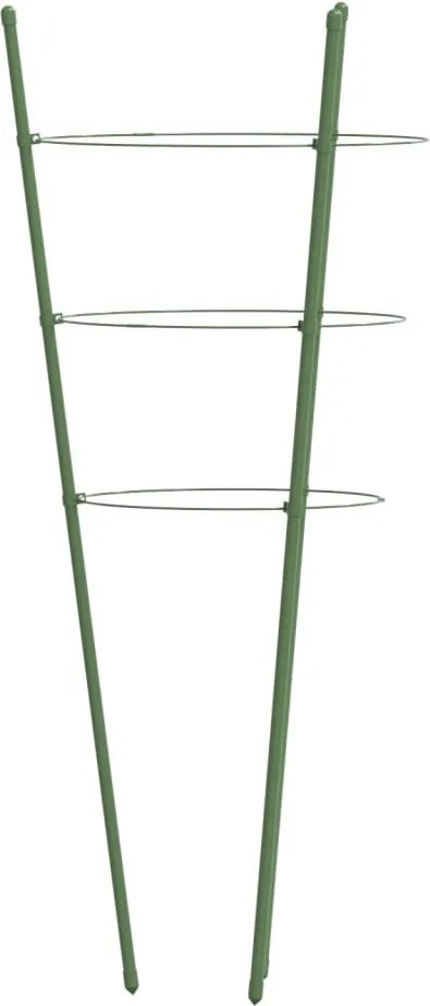 Opory pro zahradní rostliny se 3 kroužky 5 ks zelené 45 cm ocel 319372