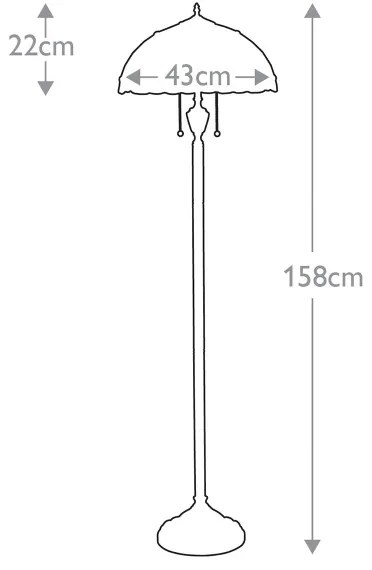 Elstead QZ-LARISSA-FL - Stojací lampa Tiffany LARISSA 2xE27/100W/230V
