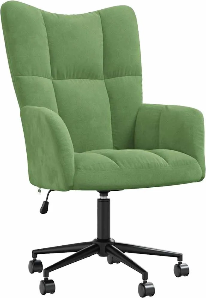 Relaxační křeslo světle zelené samet 328175