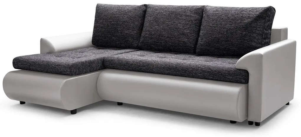 Casarredo - Komfort nábytek Rohová sedací souprava KONRADA ozkládací s úložným prostorem, Soft 17/Lawa 17 | Umístění rohu: roh na levé straně (viz obrázek)
