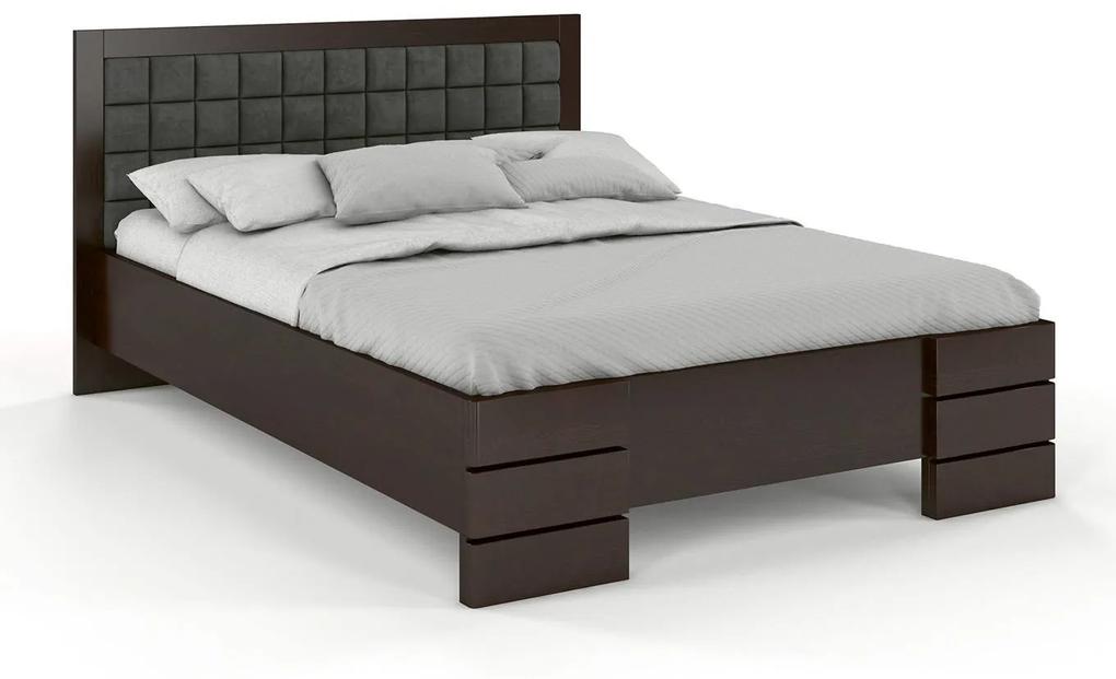 Zvýšená postel s čalouněným čelem - Gotland - borovice,   ,  140x200 cm