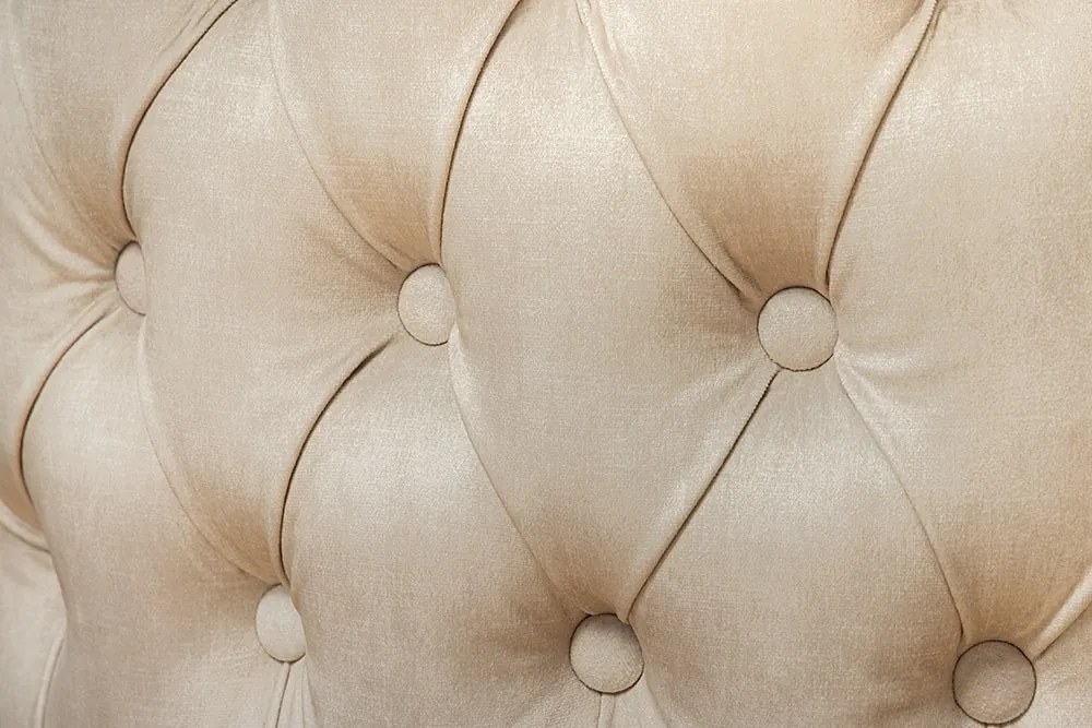 Designová barová židle Queen Lví hlava béžový samet