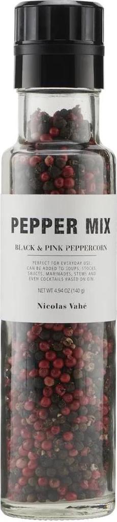 Černý a růžový pepř Nicolas Vahe v lahvičce s mlýnkem