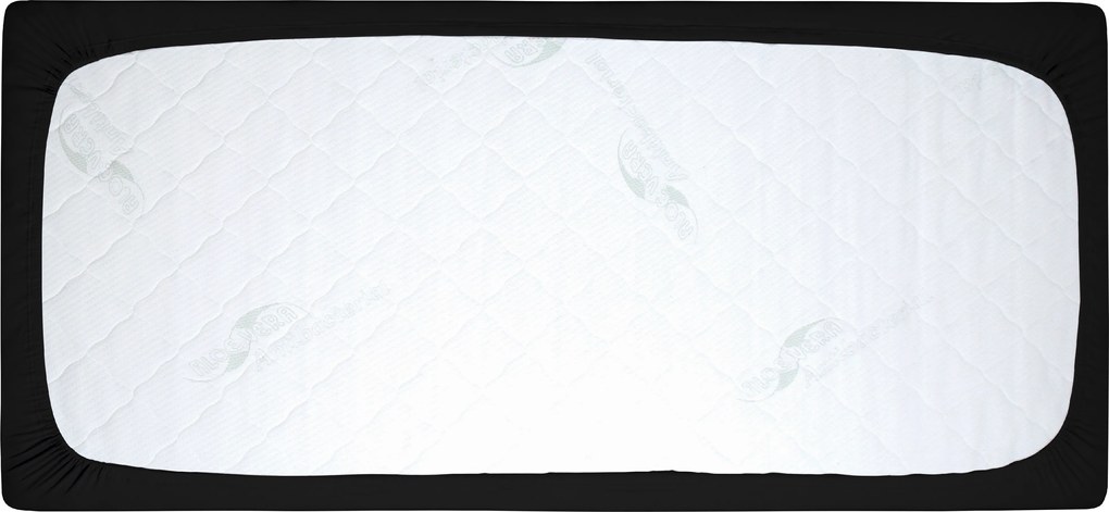 Jersey prostěradlo černé na výšku matrace do 30 cm Velikost: 200 x 200