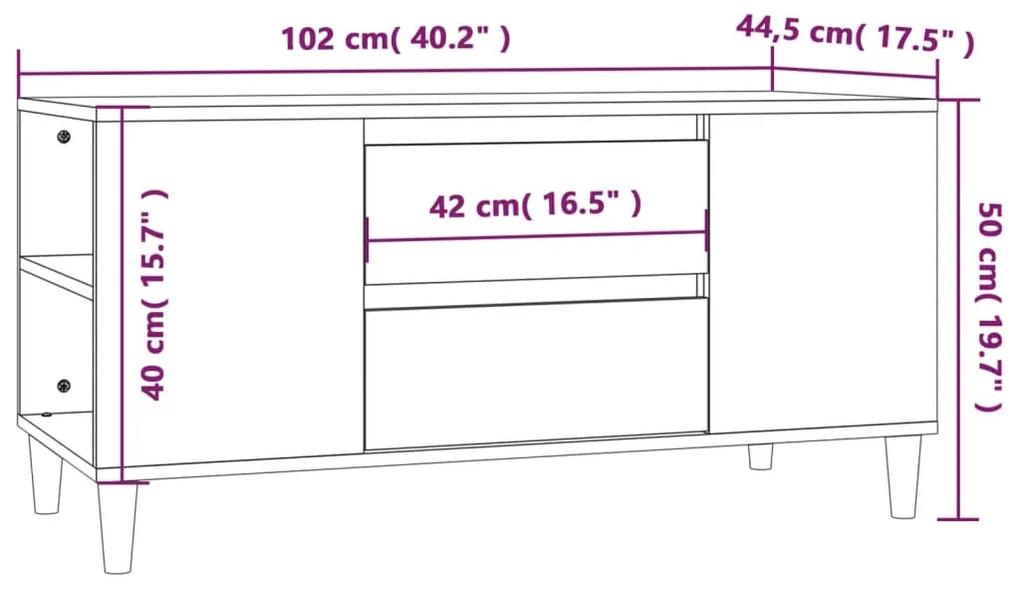 TV skříňka betonově šedá 102x44,5x50 cm kompozitní dřevo - Default Title