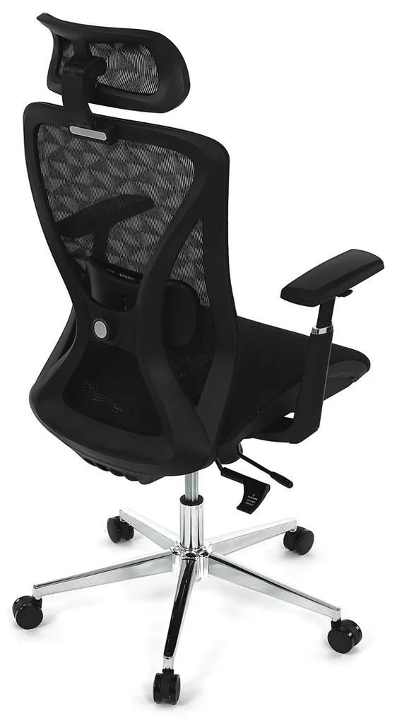 Autronic Židle kancelářská, černá MESH, kovový kříž