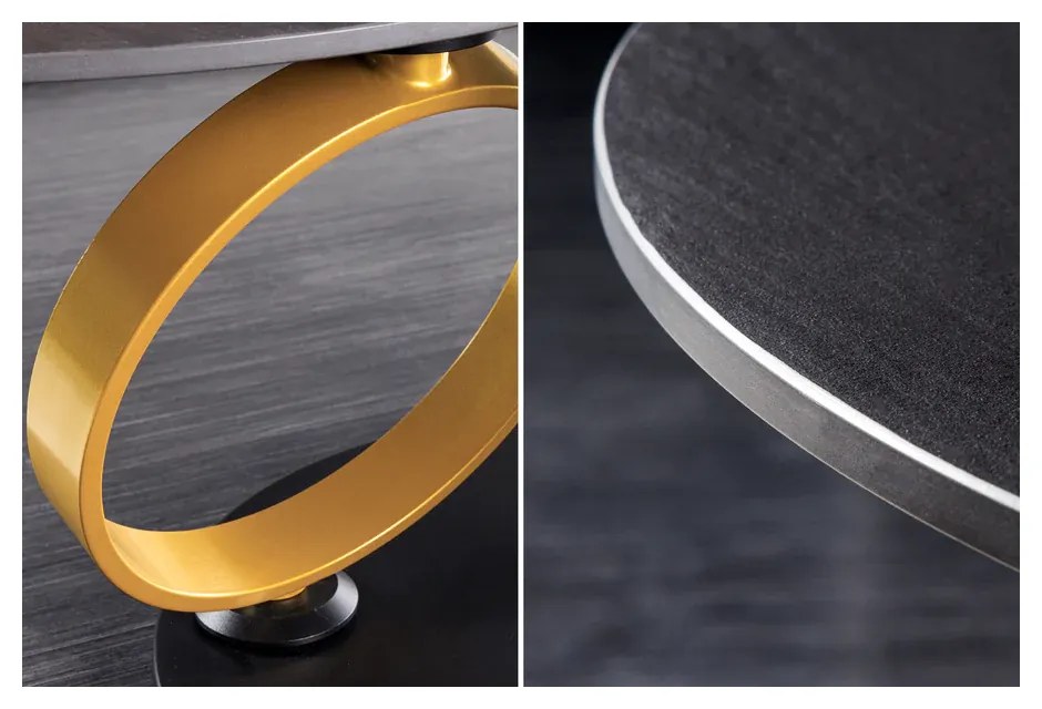 Massive home | Konferenční stolek DANCING RINGS GOLD otočný