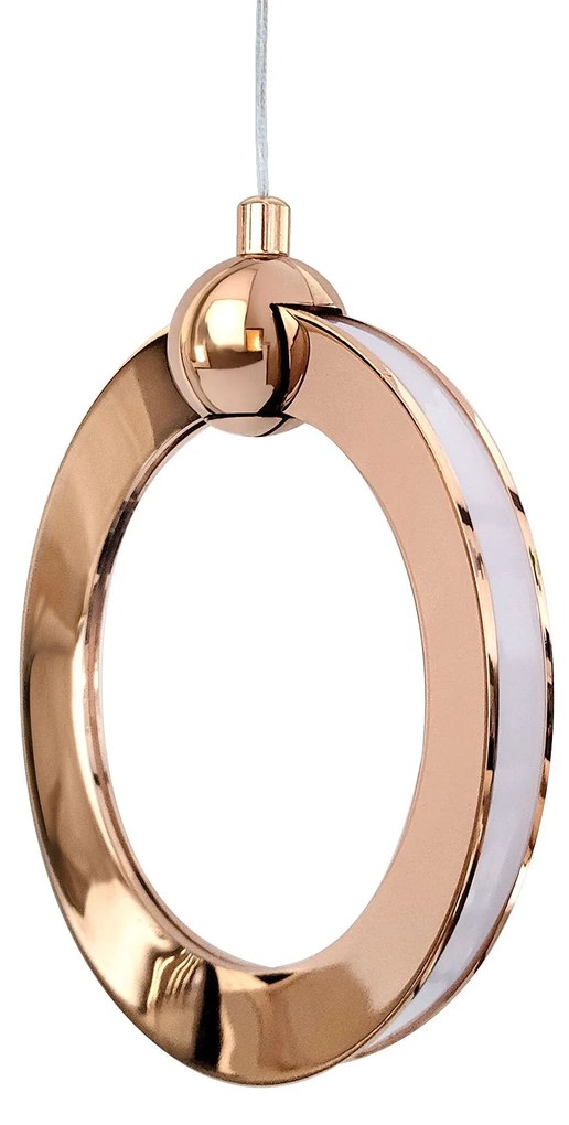 Toolight Toolight, LED závěsné svítidlo 17x19cm, 10W, 3000K, LHJ101-1CP, růžové zlato, OSW-60046