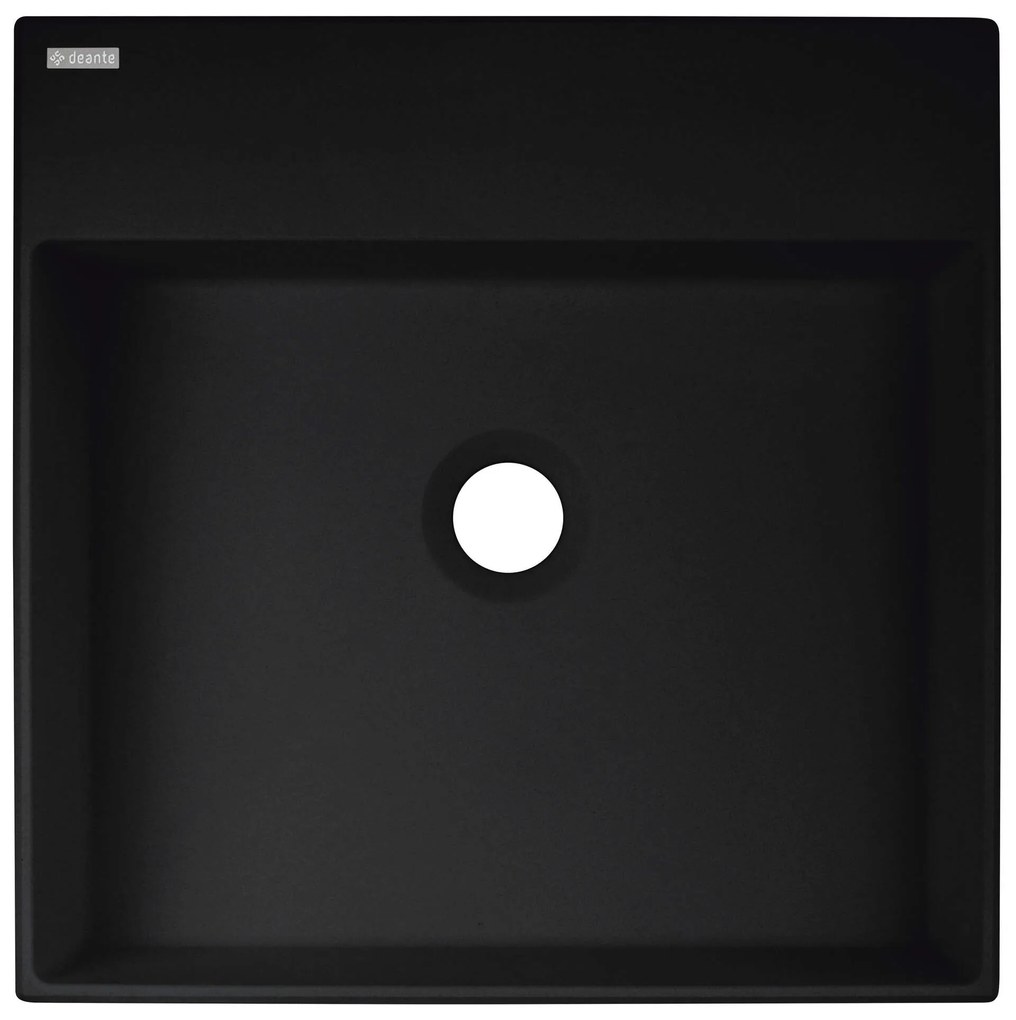 Deante Correo, granitové umyvadlo na desku 400x400x100 mm, černá matná, DEA-CQR_NU4S