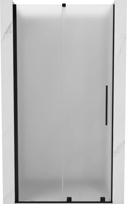 Mexen Velar, posuvné sprchové dveře do otvoru 90 cm, 8mm sklo námraza, černá matná, 871-090-000-31-70