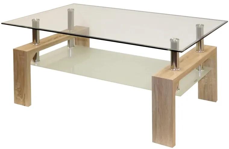 Konferenční stolek Bolero, dub sonoma/sklo
