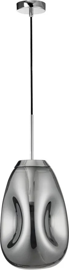 Skleněné závěsné svítidlo v leskle stříbrné barvě ø 22 cm Lava – Nova Luce