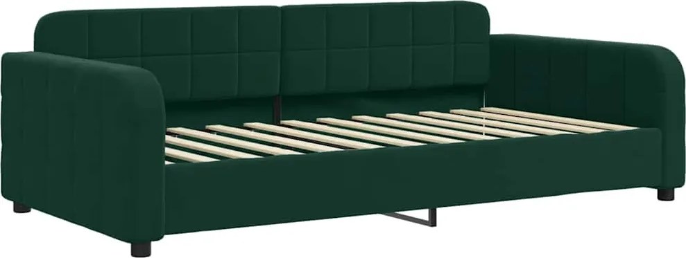 Válenda s přistýlkou a matracemi tmavě zelená 100x200 cm samet 3196962