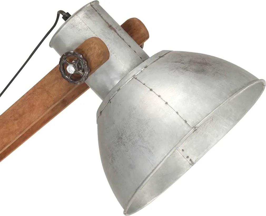 Stojací lampa stříbrná masivní mangovníkové dřevo E27 320579